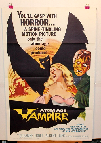 ORG MOVIE POSTER ATOM AGE VAMPIRE 1sh 1963 (sci-fi) romantic horror ...