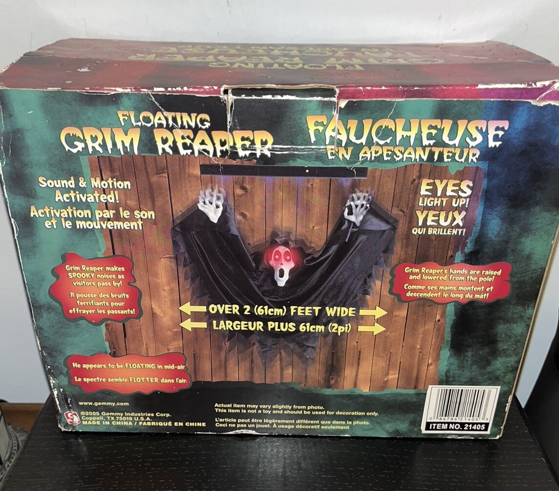 Gemmy Animated Floating Grim Reaper Ghost Scream Face 2ft Wide ...