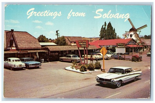 Solvang California CA Postcard Windmill Reflects Exterior Building ...