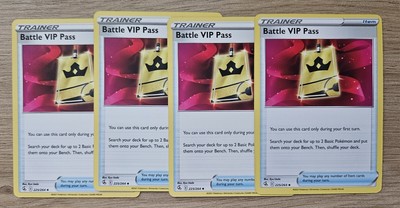Pokemon TCG 4x Battle VIP Pass SWSH08 Fusion Strike 225/264 Uncommon ...