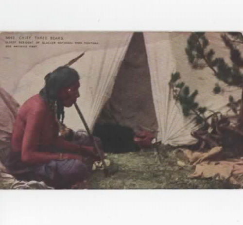 Chief Three Bears Native American Resident Glacier National Park 1930 ...