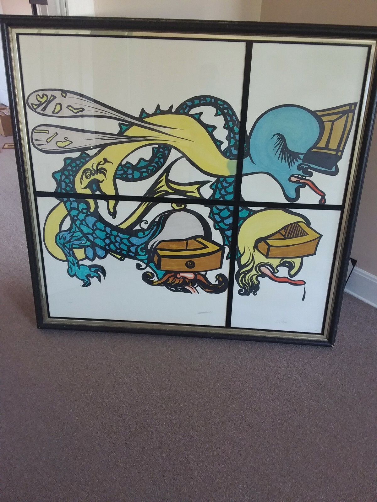 SALVADOR DALI "PUZZLE OF LIFE (IDRA A TRE TESTE)" 1974 | 4 LITHOGRAPHS ...