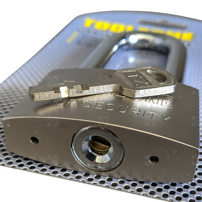 Heavy Duty Extra Long Shackle Padlock 60mm. Hardened Steel Security ...