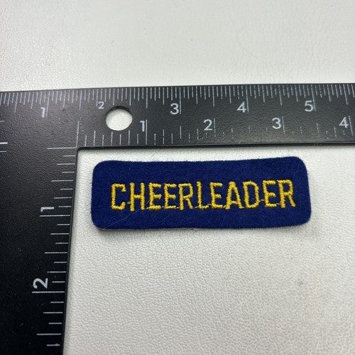 Cheer Yellow On Blue CHEERLEADER Tab Patch 41Z1 | eBay