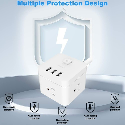 Power Strip with USB Ports, BULL Power Strip with USB with Flexible 5 ...