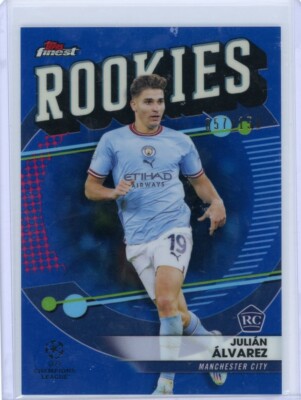 2022-23 Topps Finest UCL Soccer Julian Alvarez Rookies Blue Refractor ...