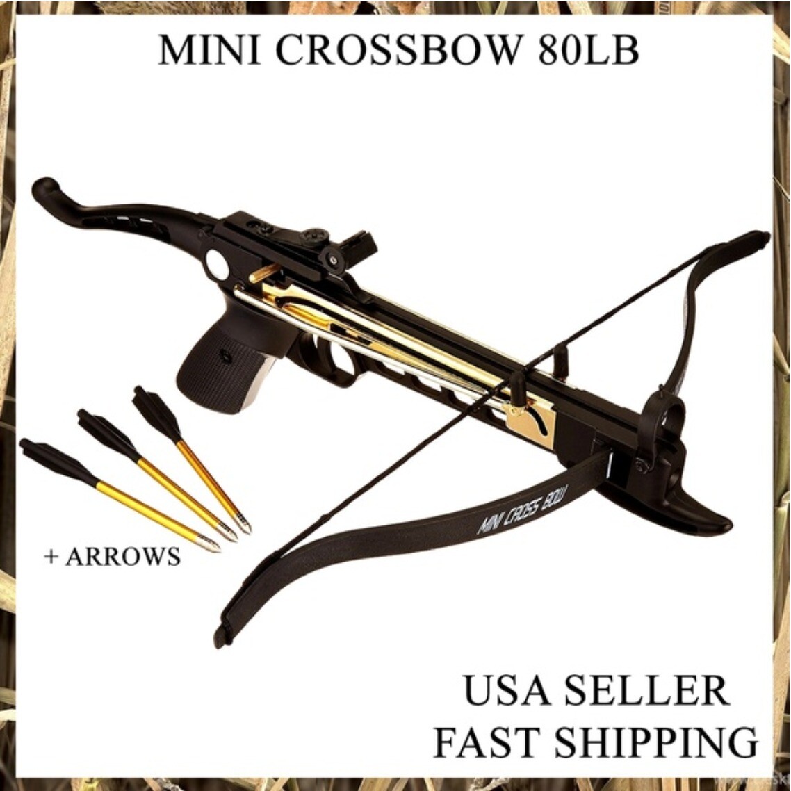 Tactical 80 LB ARCHERY HUNTING Gun SELF COCKING PISTOL CROSSBOW W ...