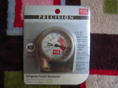 GOOD COOK PRECISION FRIDGE/FREEZER THERMOMETER NSF CERT 1-3/4" DIAL DIA ...