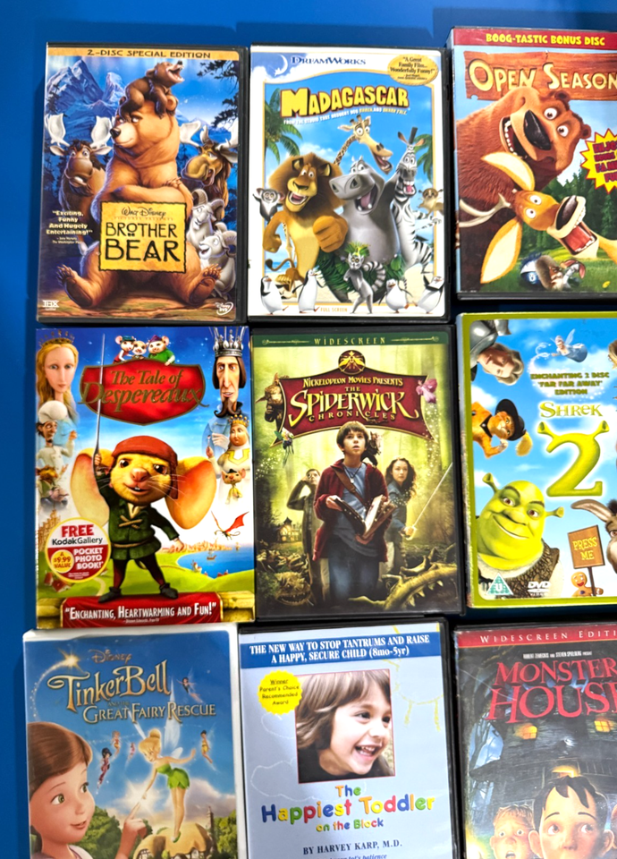 Kids Family Movie DVD Lot 20 Finding Nemo, Shrek 2 Madagascar, Brother ...