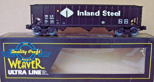 WEAVER O SCALE ULTRA LINE INLAND STEEL 3 BAY HOPPER 3 RAIL NOS | eBay