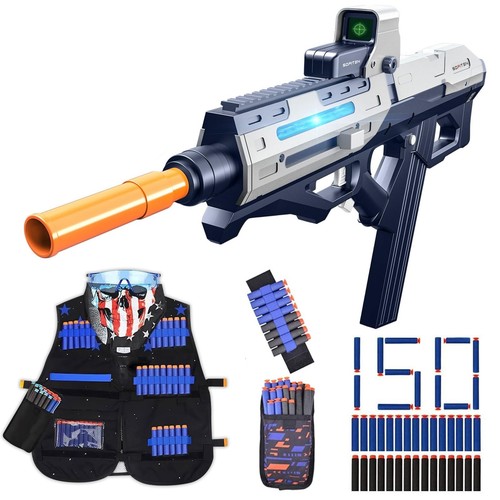 Toy Gun Automatic Sniper Rifle with Tactical Vest Kit Scope Toy Blaster ...