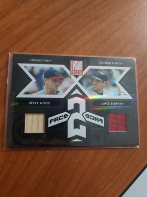 2005 Donruss Elite Face 2 Face Kerry Wood Game Bat Lance Berkman Jersey ...