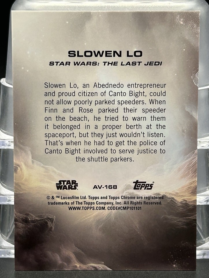2025 Topps Star Wars Chrome #AV-168 Slowen Lo Rebel Orange Refractor ...