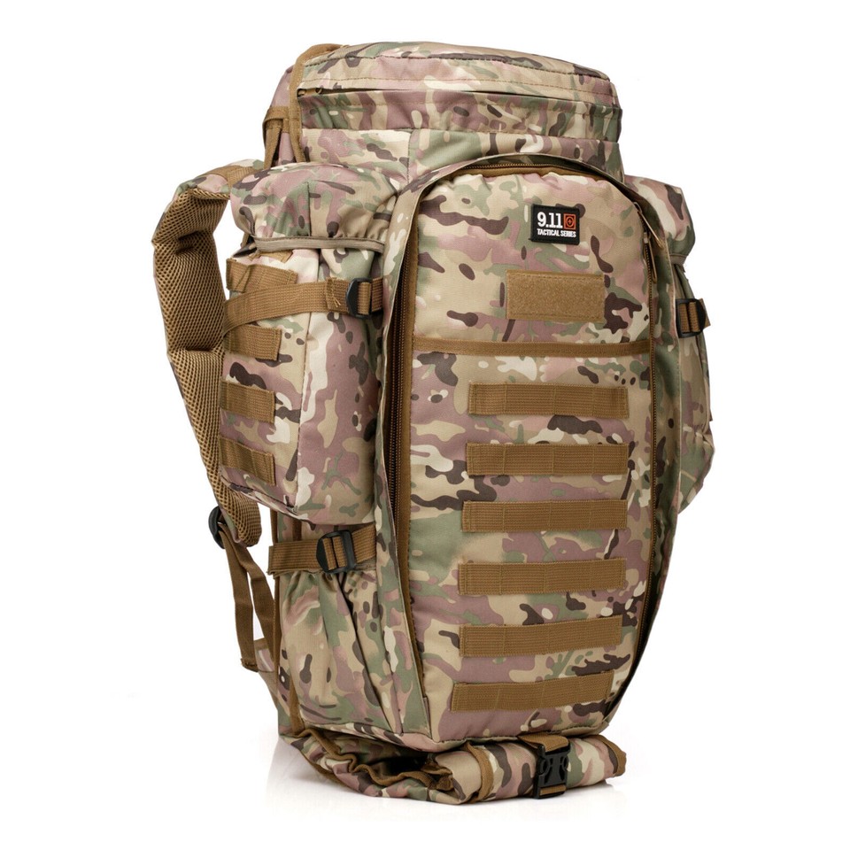 54L Tactical Hunting Backpack Rifle 911 MOLLE 3 Gun Pocket Bag ...