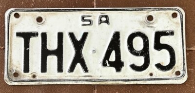 Australia 1970's SOUTH AUSTRALIA MOTORCYCLE License Plate # THX-495 | eBay