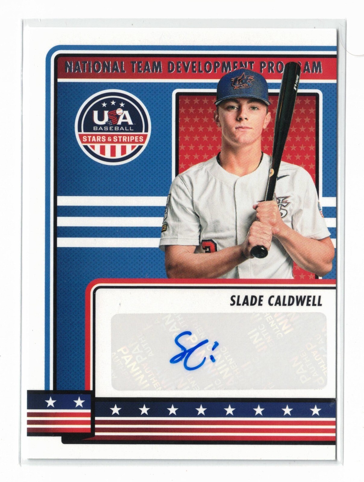2023 Panini USA Baseball Stars & Stripes RC AUTO Slade Caldwell ...