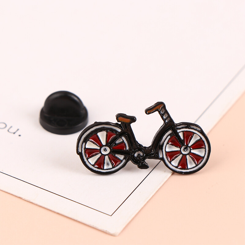 Red Bicycle Pin Bike Brooch Cool Vintage Style Cyclists Badges Sports ...