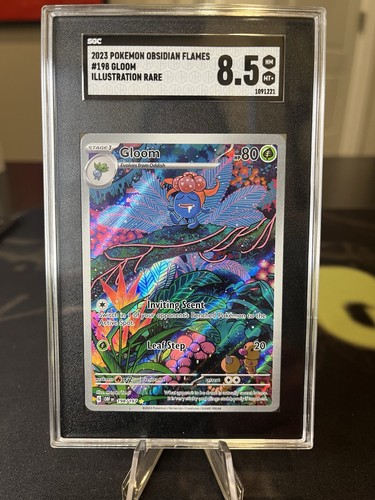 2023 POKEMON OBF EN-OBSIDIAN FLAMES ILLUSTRATION RARE #198 GLOOM SGC 8. ...