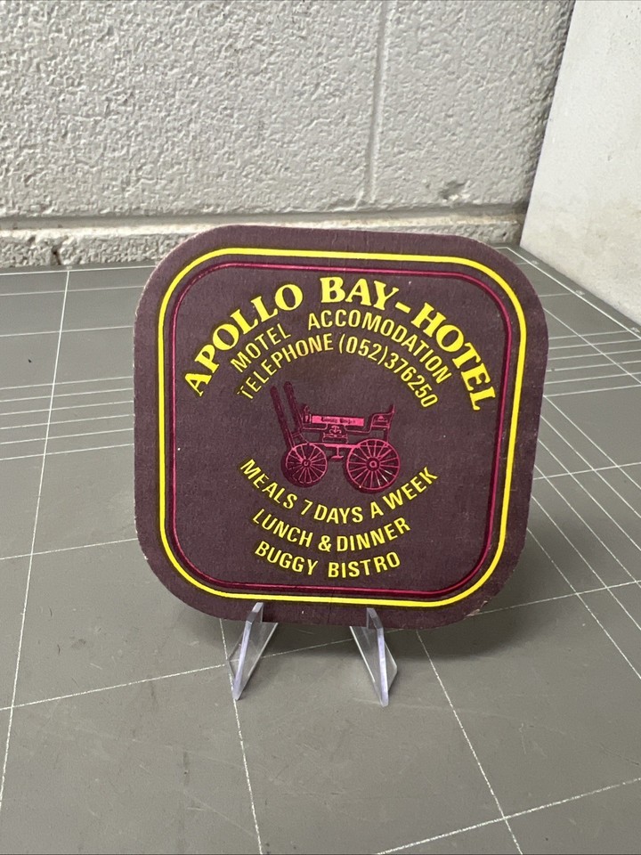 VINTAGE DRINK COASTER BEER BAR MANCAVE PUB ART 1970s ADVERTISE APOLLO ...
