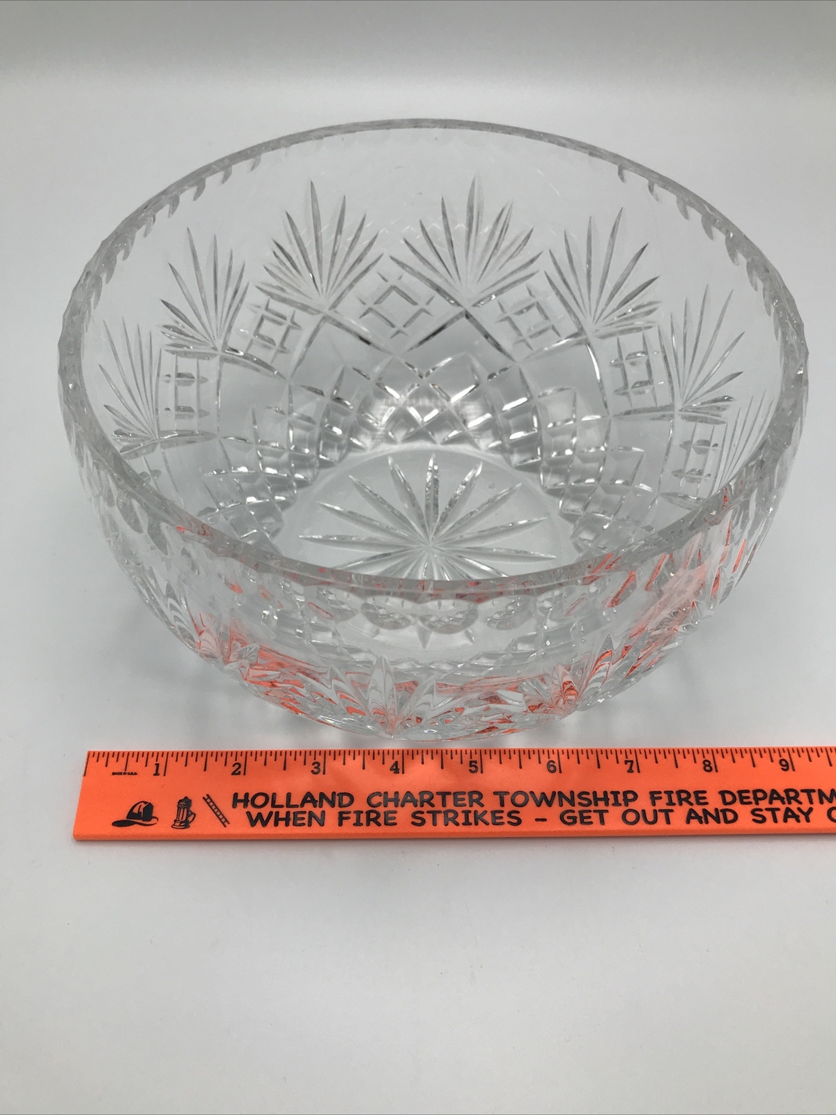 Cut Crystal 8.25" Serving Bowl Ludlow Pattern Unmarked Vintage Salad ...