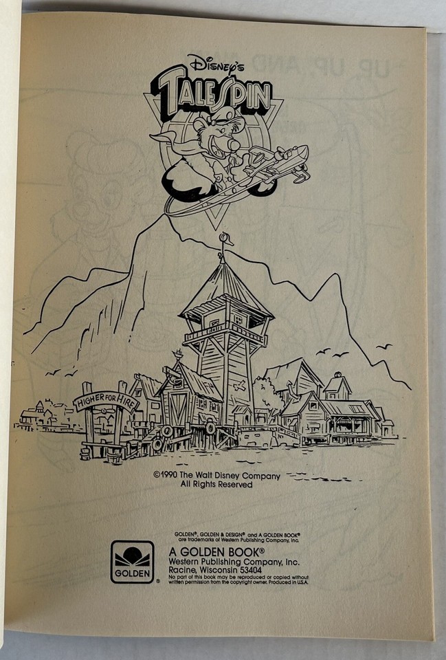 Vintage Disney's Tale Spin Coloring Book 1990 Golden Books New Unused ...