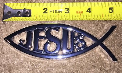 JESUS Fish Car Chrome 3D Plastic ABS Emblem Religious Christian Fish ...