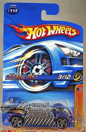 2006 Hot Wheels #113 Track Aces 3/12 KRAZY 8s Purple/Chrome w/Chrome ...