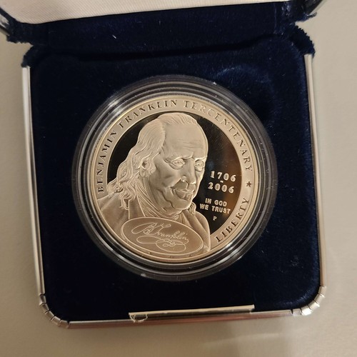 US Mint 2006 Benjamin Franklin Commemorative Coin Program Silver Dollar ...