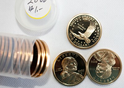 2000 S Sacagawea Native American $1 Coins Roll 20 Uncirculated Proof ...