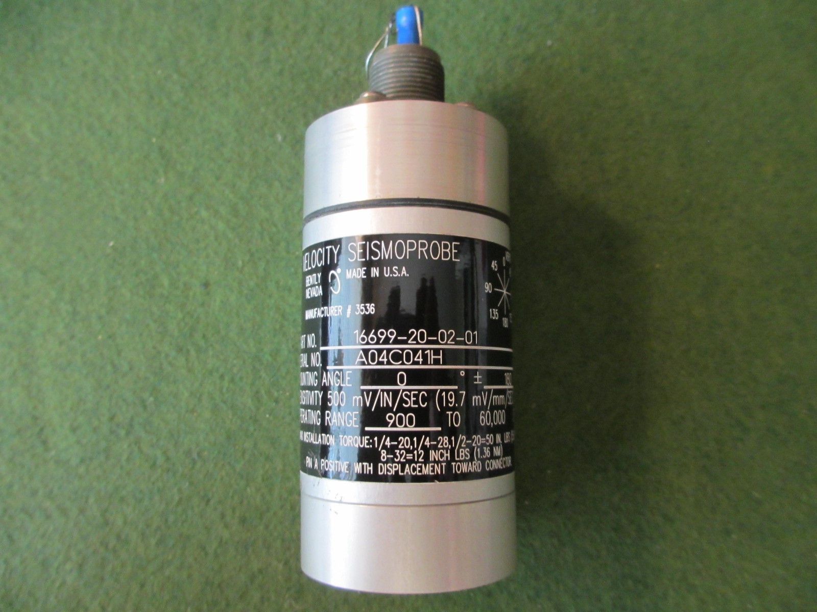 Bently Nevada 16699-20-02-01 (3536) Velocity Seismoprobe, Seismic Probe ...