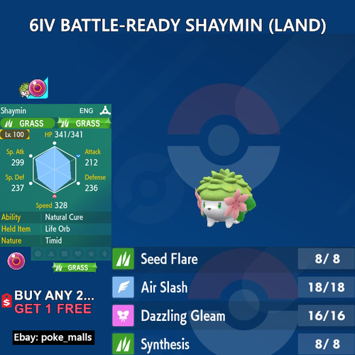 SHAYMIN | 6IV TIMID | BATTLE-READY MYTHICAL | Pokemon Scarlet and ...