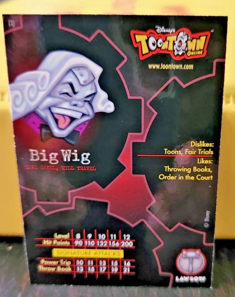 Disney Toontown Online Series 3 Trading Card The Cogs: The Big Wig | eBay