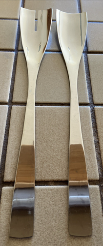 MURVAL PARIS 18/10 STAINLESS 13.5" SALAD SERVING SET HIGH GLOSS MODERN ...