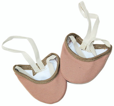 RHYTHMIC GYMNASTICS BEIGE BALLET TOE HALF SHOES LYRICAL DANCE DANCING ...