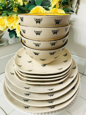 INHOMESTYLEZ Spectrum Designz 12Pc Bee Set YOU PICK! Salad Dinner Plate ...