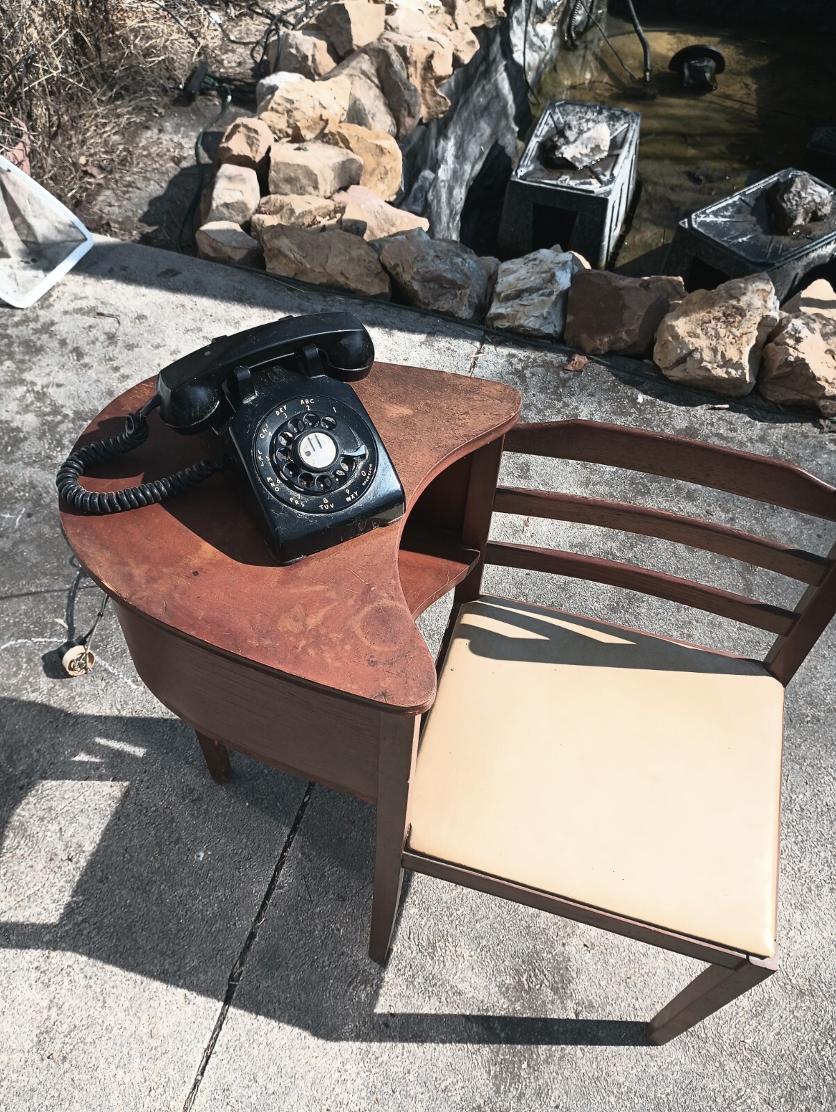 antique phone table and chair | eBay