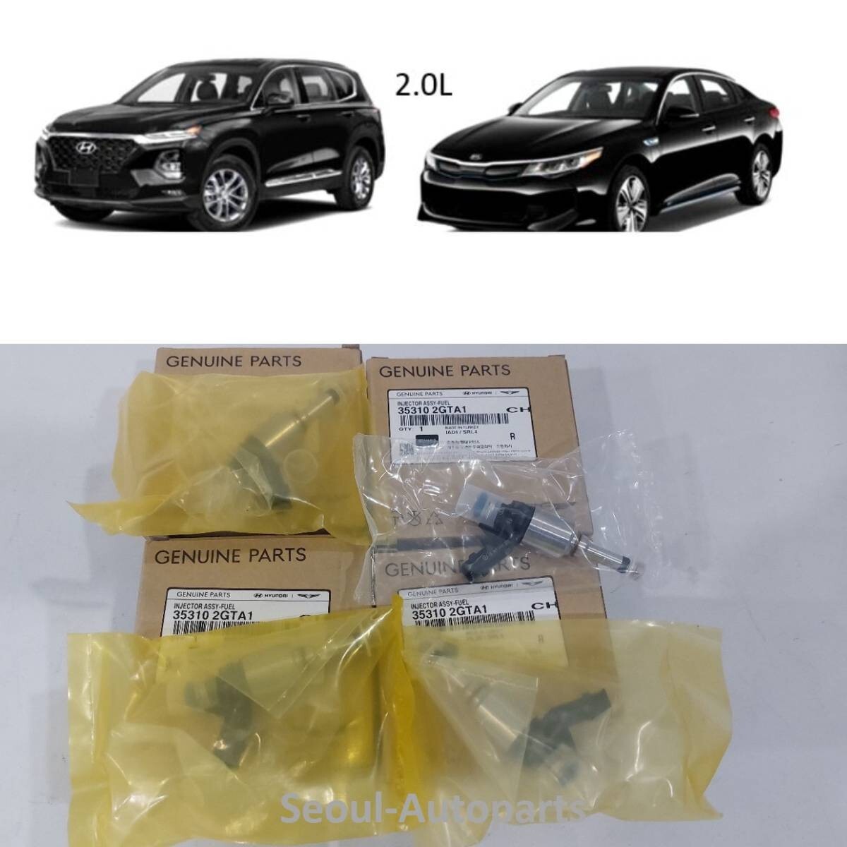 4Pcs 🚀FREE DHL 353102GTA1 Engine Fuel Injector FOR 2.0L Sonata Santa Fe ...