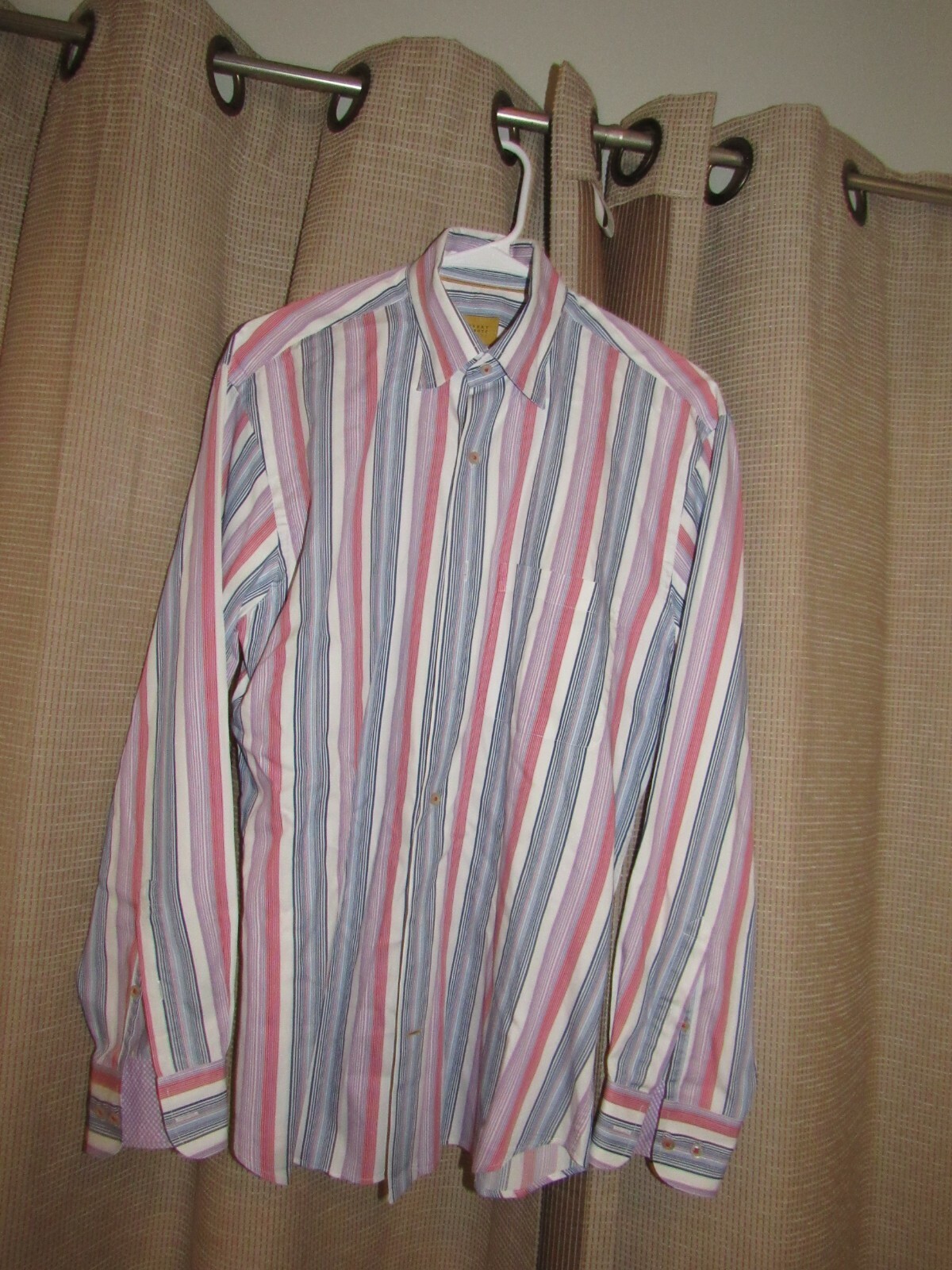ROBERT TALBOTT Carmel Button Up Shirt Mens Medium Multi Color Stripe ...