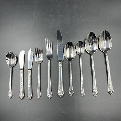Oneida Cube DAMASK ROSE Stainless Flatware Silverware USA Your Choice ...