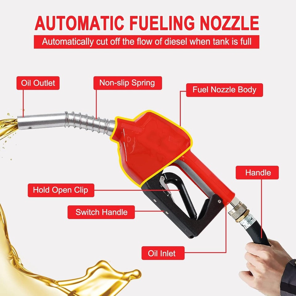 Portable 48 Gallon Fuel Tank with Pump for Gasoline & Diesel, 12V DC ...