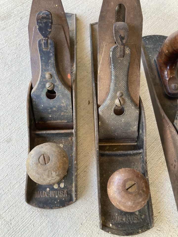 LOT OF 4 Antique STANLEY BAILEY WOOD PLANES 1 Handyman 1 #6 + 2 Others ...