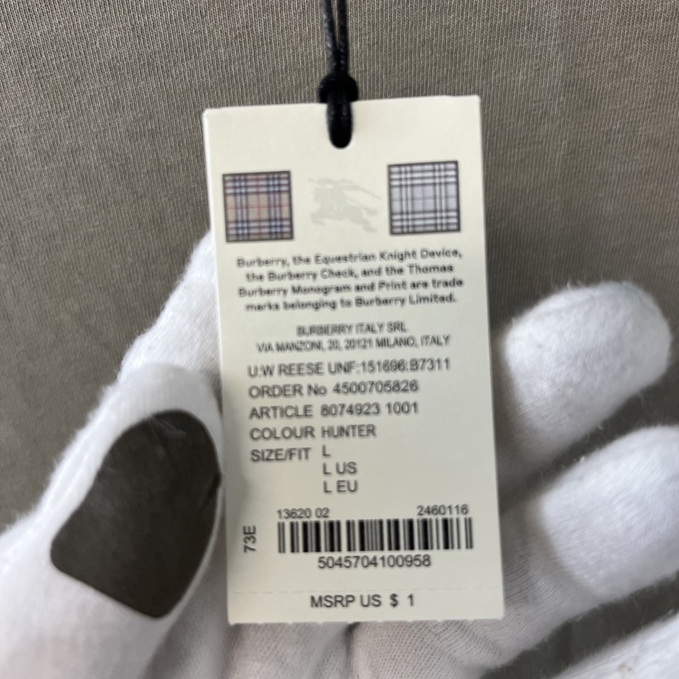 Burberry Uniform Long Sleeve T-shirt Men’s Sz L Beige D0102331 | eBay