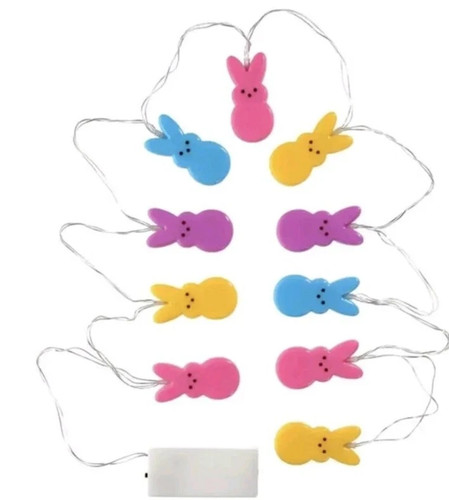 Peeps Bunny String Lights 10 White LED Lights New Easter Decor | eBay