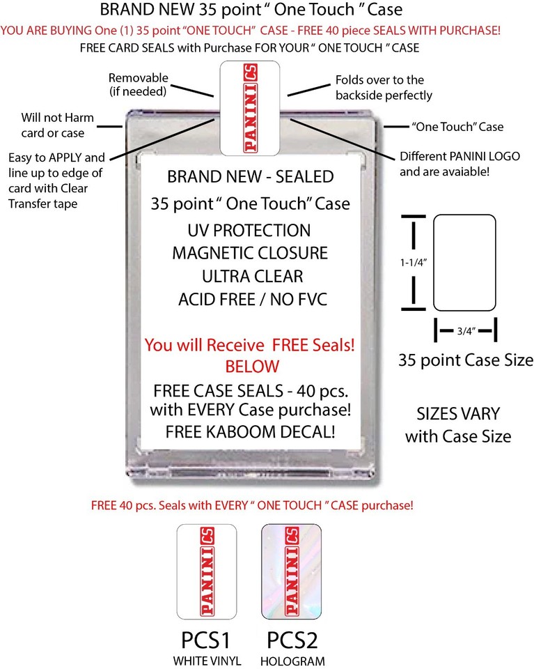 One-Touch Magnetic Sticker 35 pt. FREE PANINI CS LABEL SEALS FREE ...