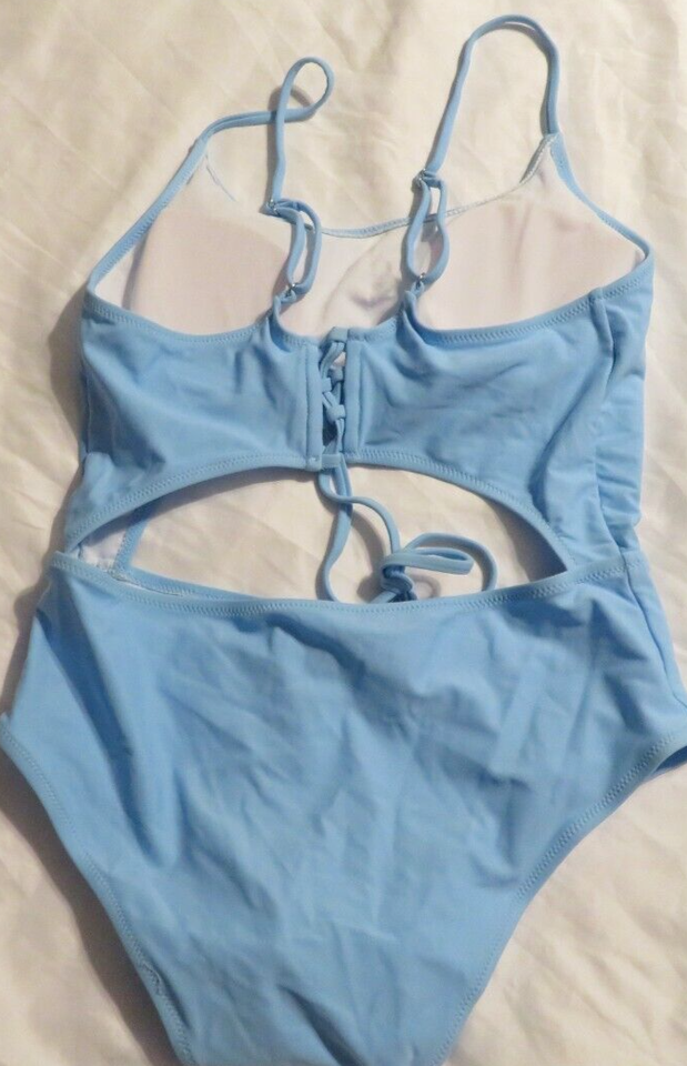 NWOT light blue one piece cut out bikini swim suit size XL (removable ...