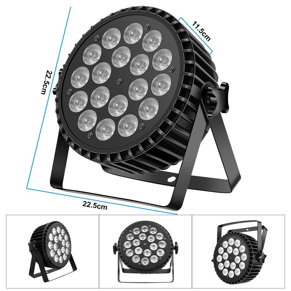 U`King 270W RGBW 18 LED Par Wash Stage Light DMX Party Disco Show Gig ...