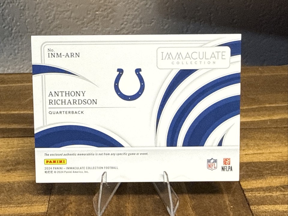 Anthony Richardson 2024 Immaculate Numbers Patch 35/88 Indianapolis ...