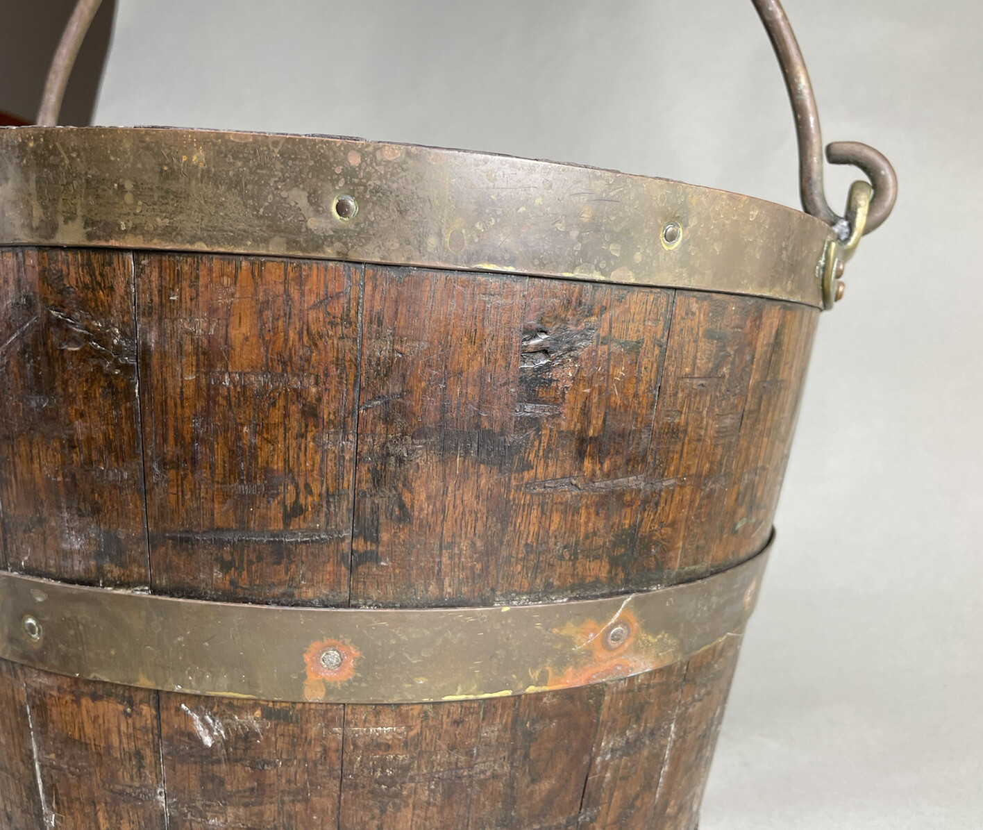 RUSTIC WOODEN & COPPER CAULDRON BUCKET POT URN | eBay