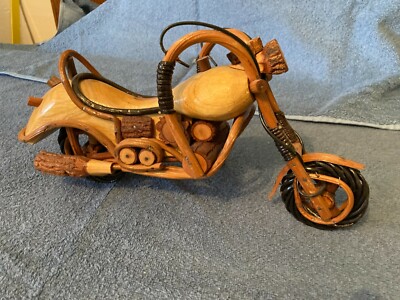 Hand Crafted Wooden Motorcycle Art | eBay