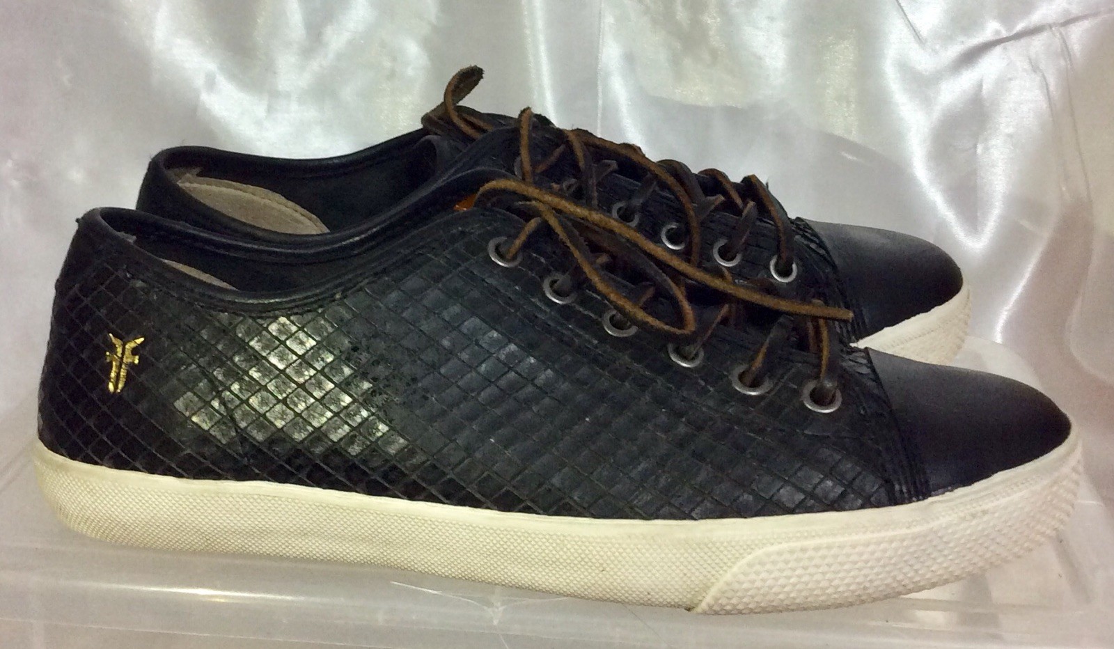 Frye CHAMBERS Black Snake Skin Print Textured Leather… - Gem